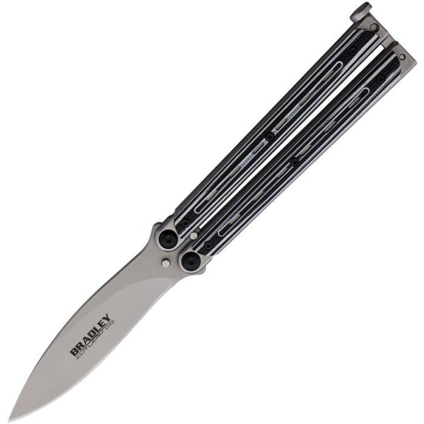 Bradley Kimura Butterfly Knife Black / White G-10 Handle 3.63" CPM-154 ...